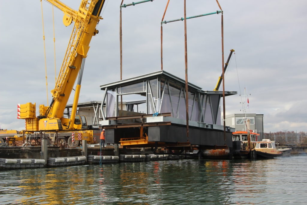 New Poole Lifeboat floating boathouse launched