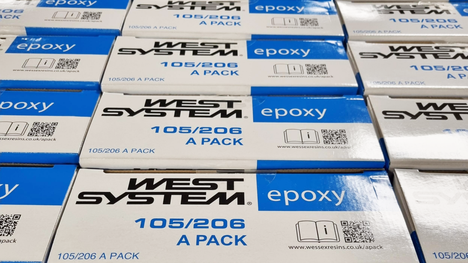Cardboard packaging and new Spanish distributor for West System epoxy