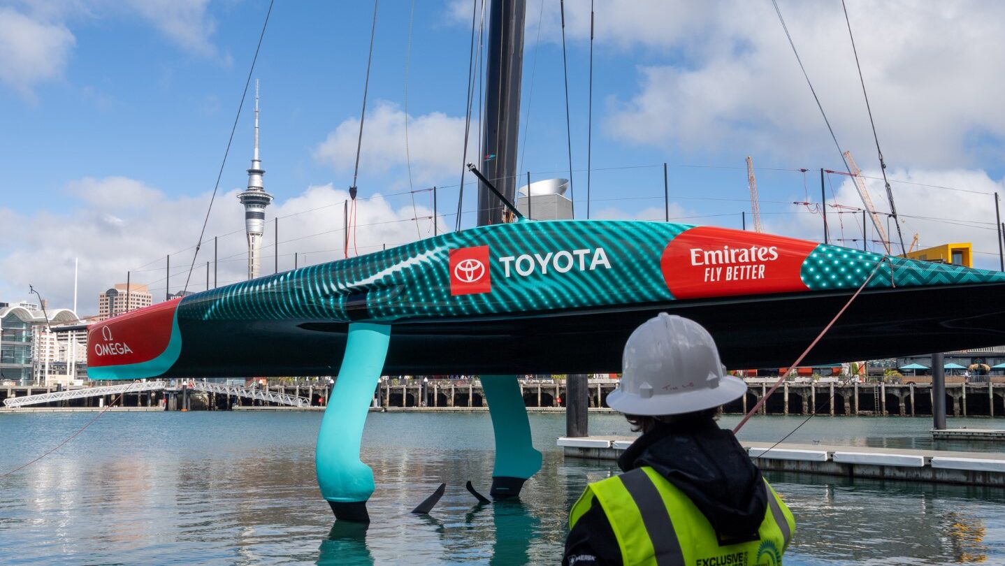 Emirates Team New Zealand’s new AC75 race boat revealed