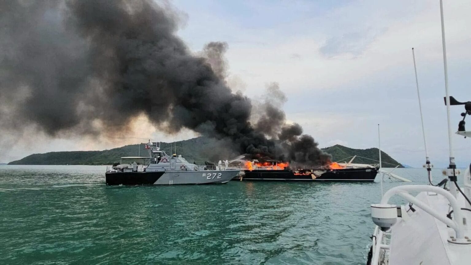 Obsession II: Sailing superyacht destroyed by fire in Phuket