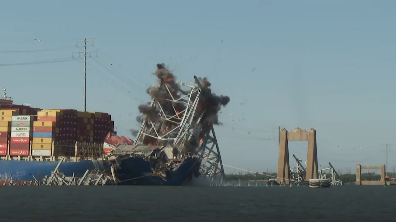 Watch: Baltimore bridge explodes in controlled demolition