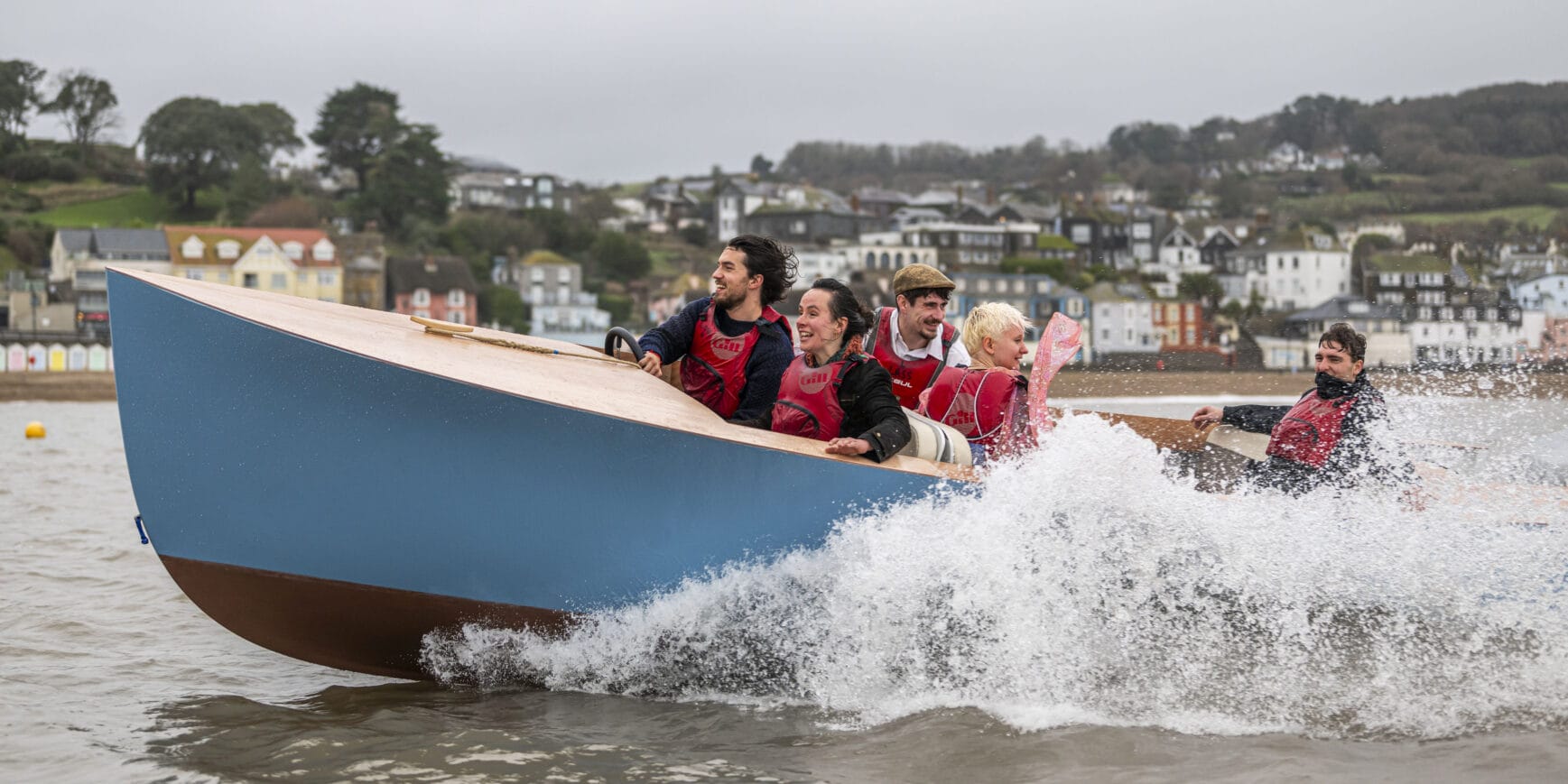 Student-built wooden boats launched in Lyme Regis
