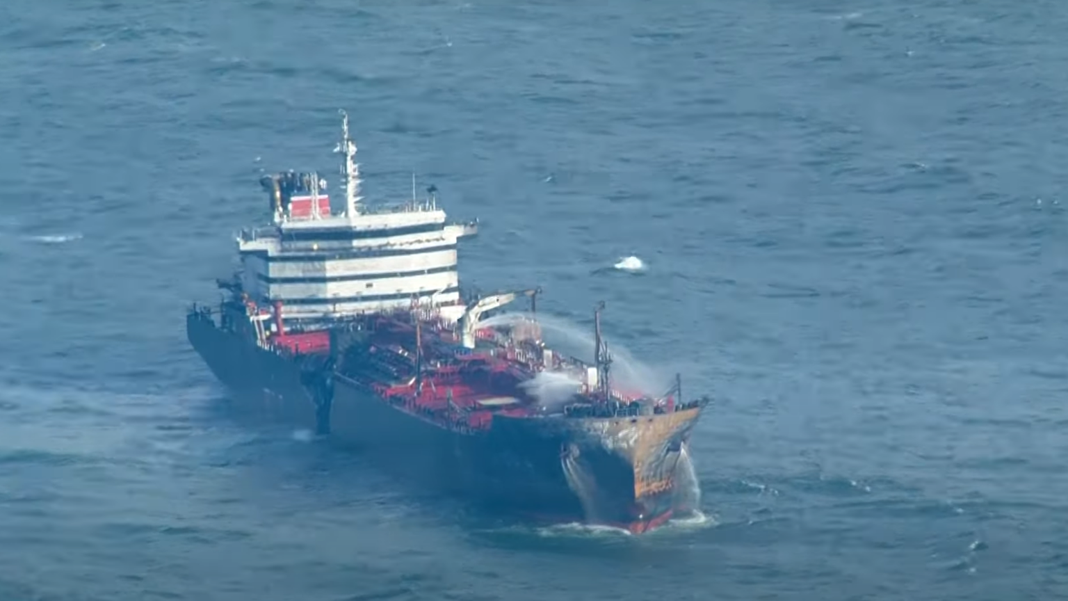 Video captures moment of impact in North Sea vessel crash