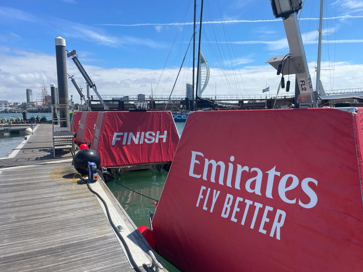 Details of SailGP in Portsmouth: chase vessels, race marks