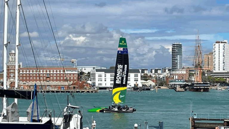 Details of SailGP in Portsmouth: chase vessels, race marks