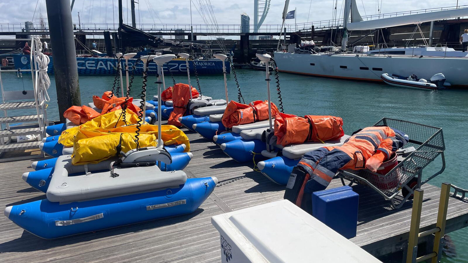 Details of SailGP in Portsmouth: chase vessels, race marks