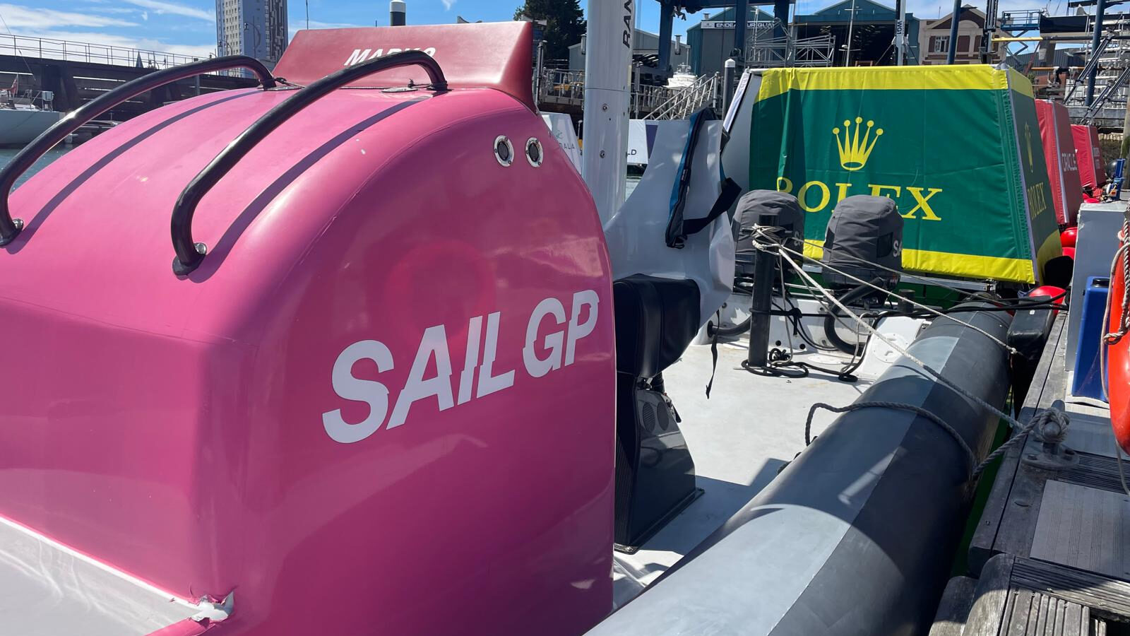 Details of SailGP in Portsmouth: chase vessels, race marks